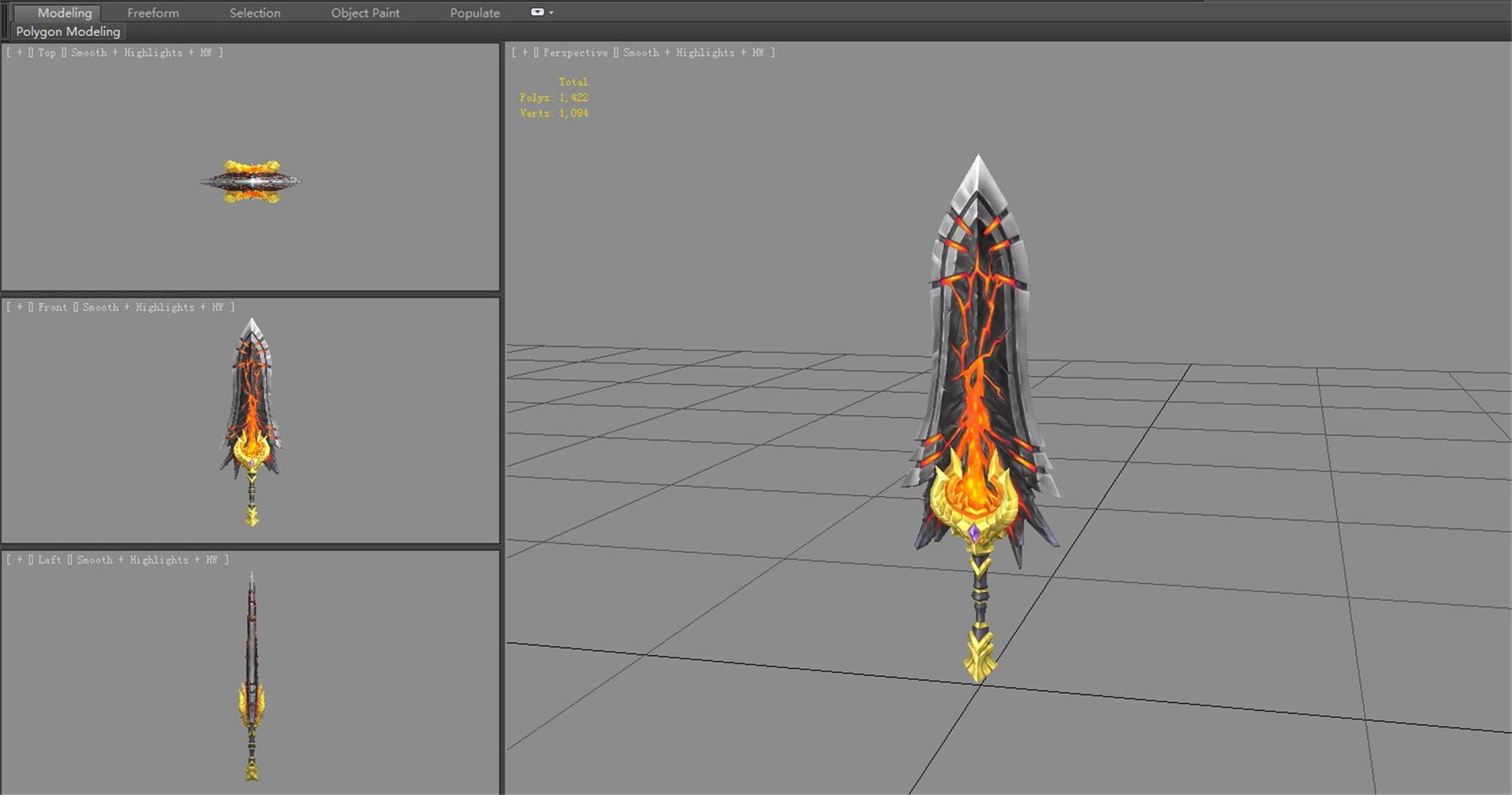 3D Golden Dragon Lava Sword - TurboSquid 2276885