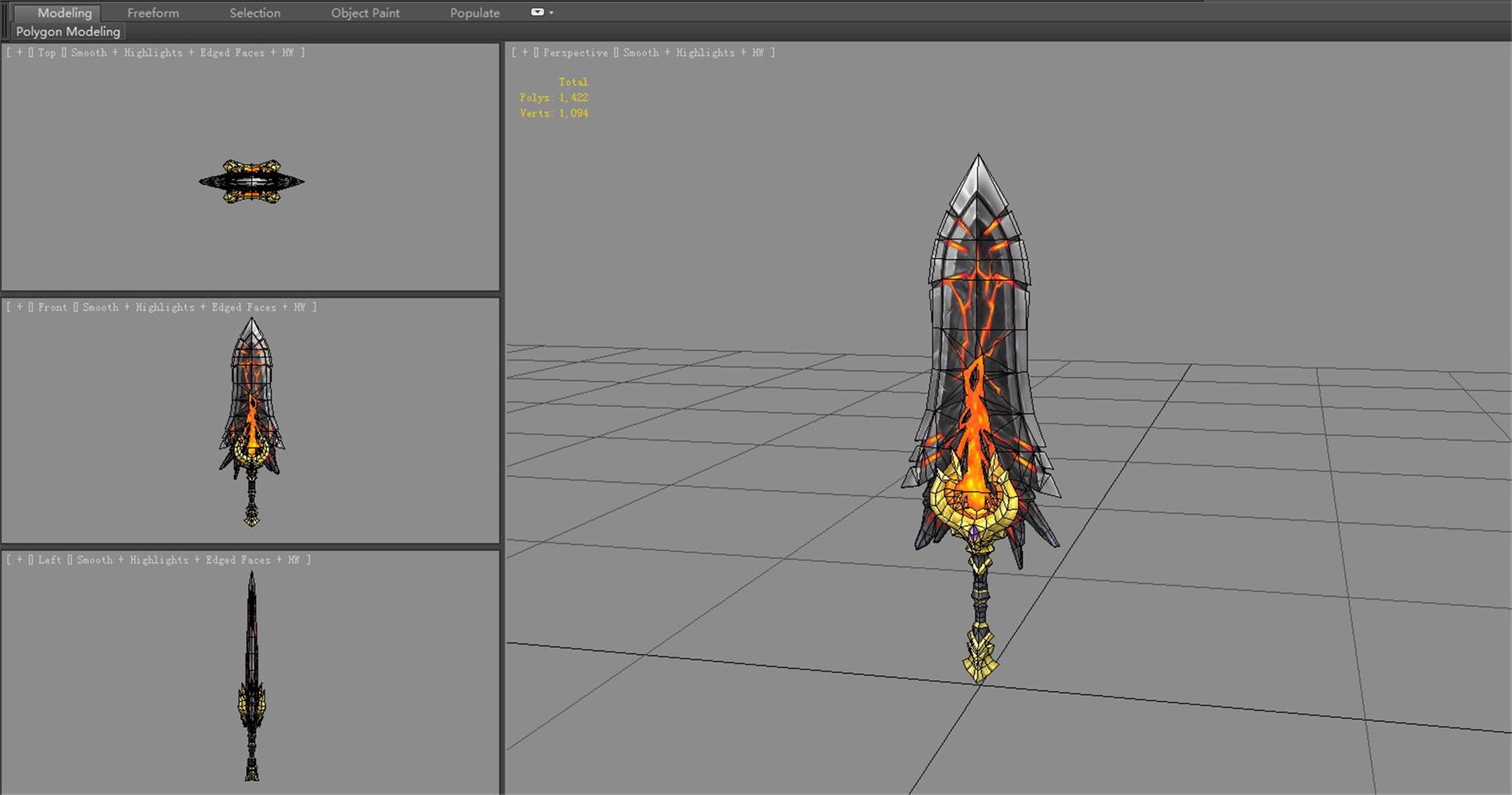 3D Golden Dragon Lava Sword - TurboSquid 2276885