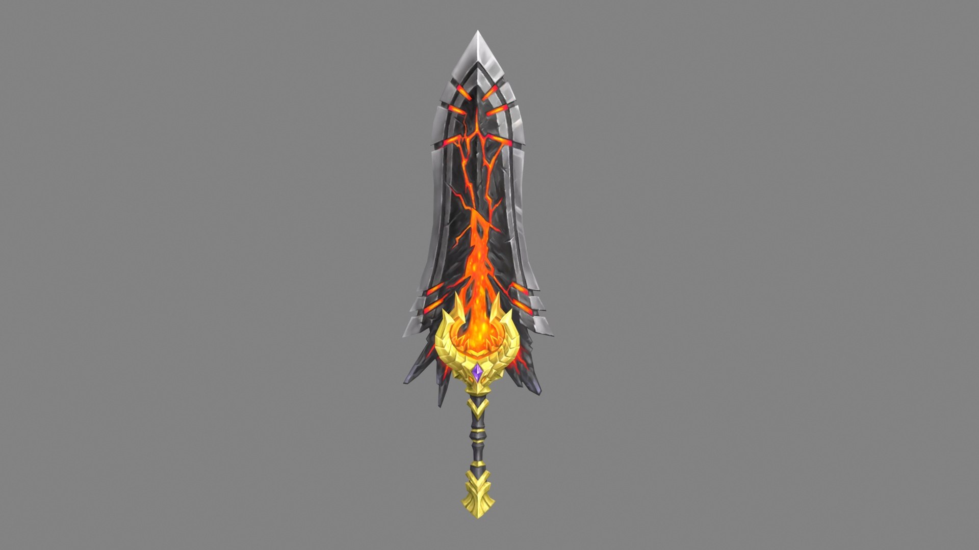 3D Golden Dragon Lava Sword - TurboSquid 2276885