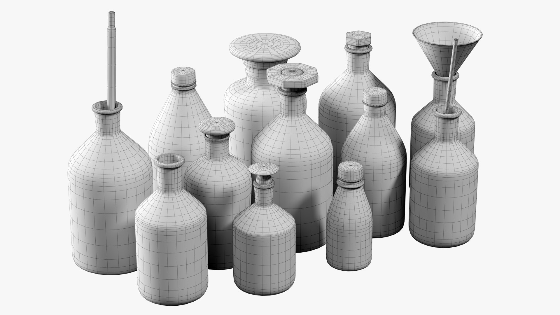 Lab Reagent Bottles 12 In 1 3D Model - TurboSquid 2421750