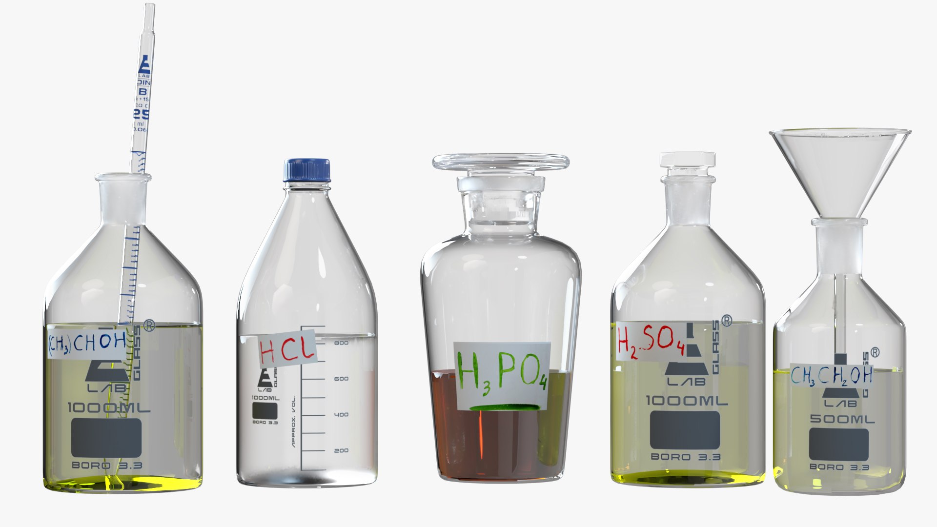 Lab Reagent Bottles 12 In 1 3D Model - TurboSquid 2421750