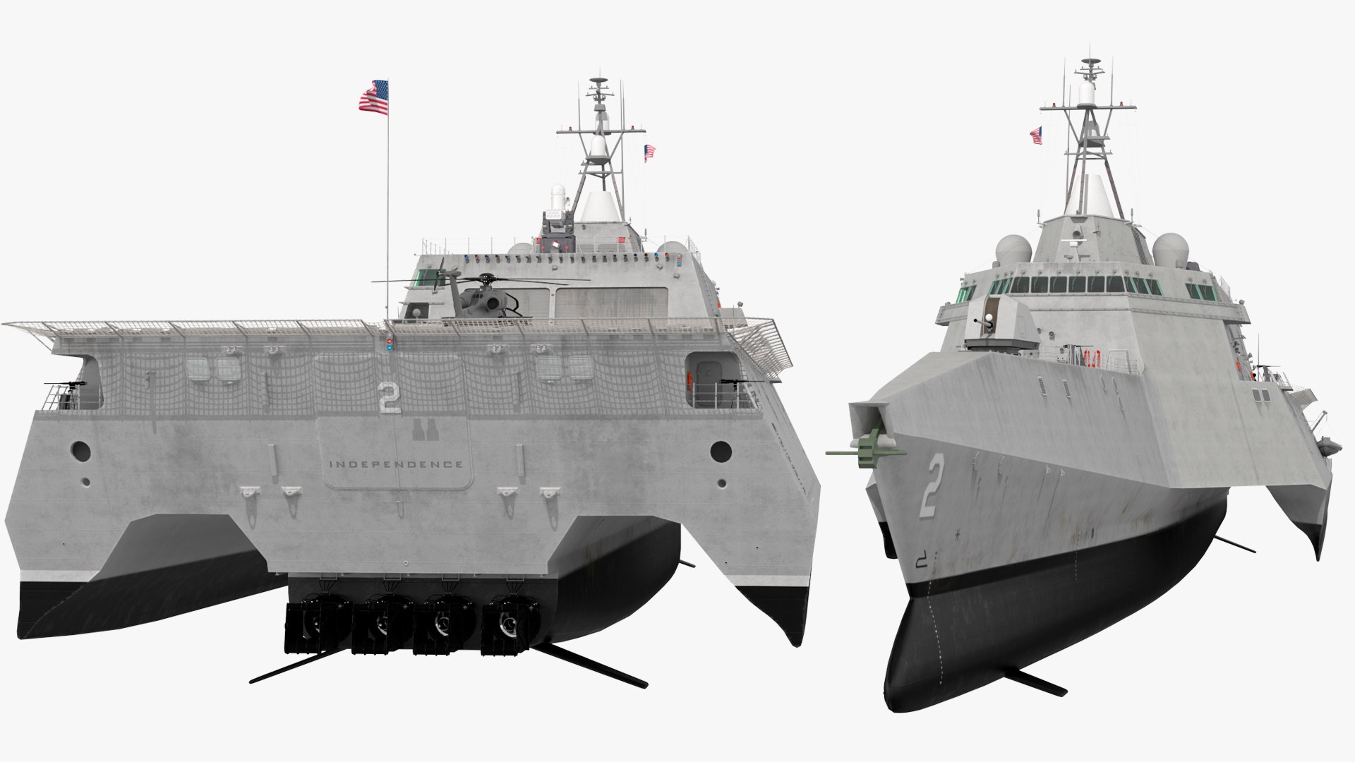 USS Independence LCS 2 with Combat Helicopter 3D model - TurboSquid 2136284