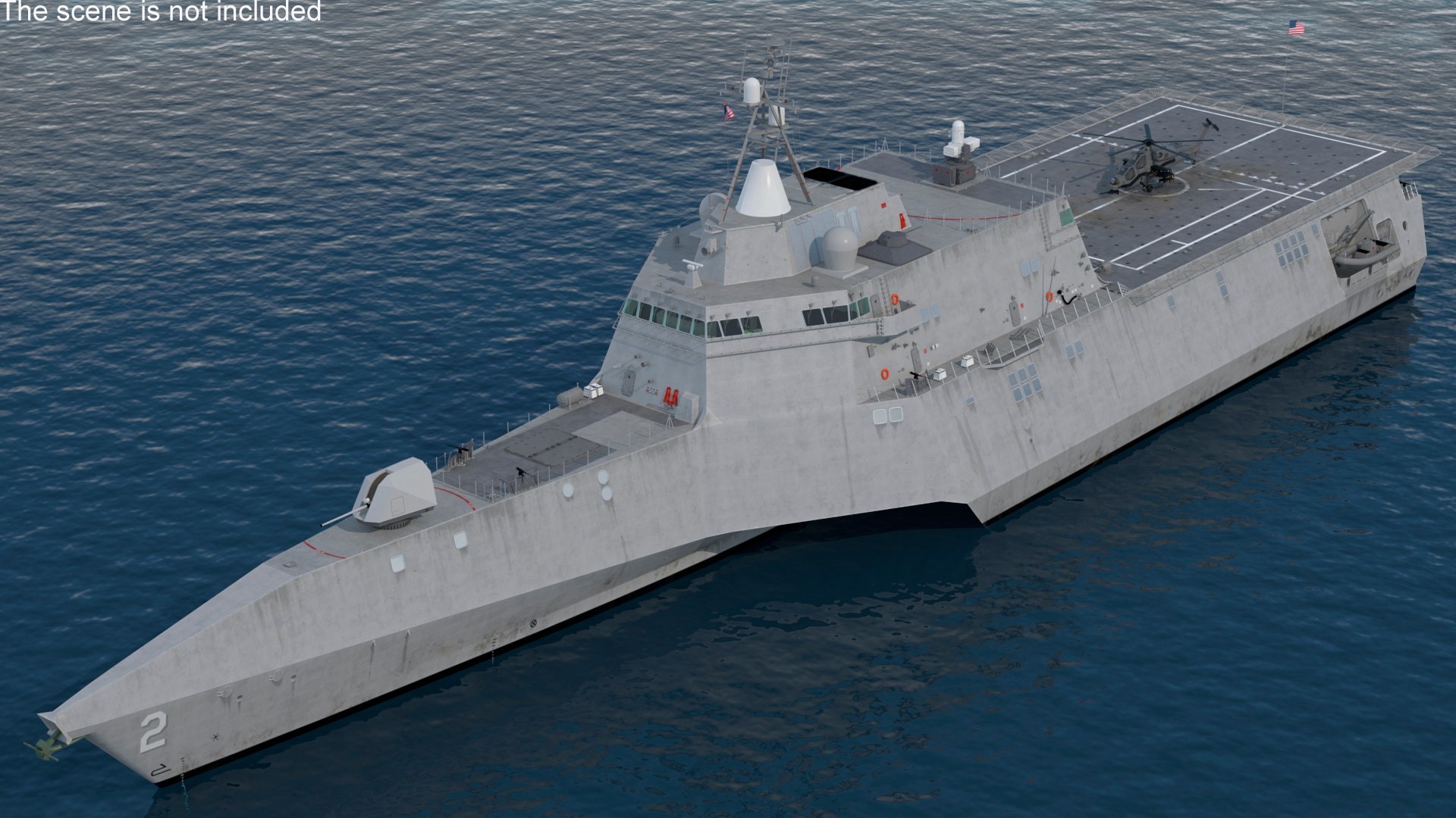 USS Independence LCS 2 with Combat Helicopter 3D model - TurboSquid 2136284