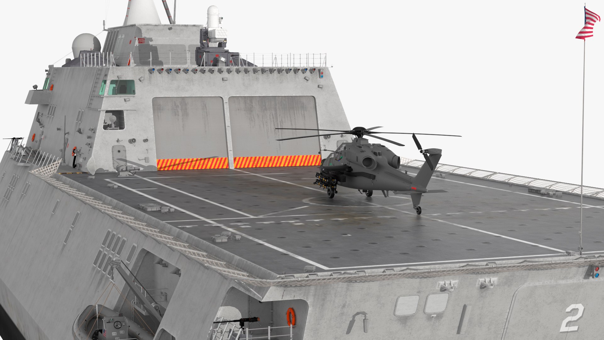 USS Independence LCS 2 with Combat Helicopter 3D model - TurboSquid 2136284