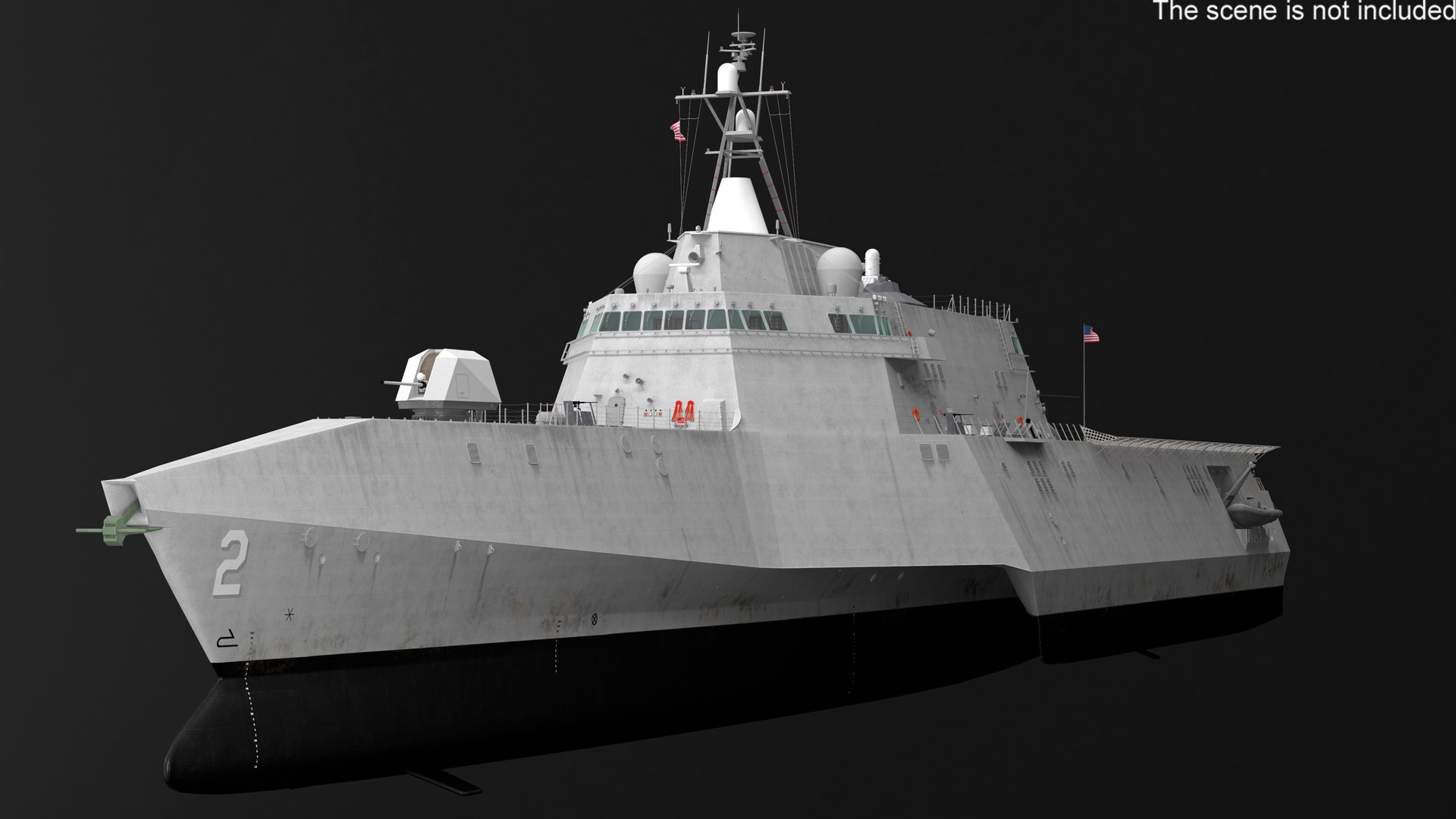 USS Independence LCS 2 with Combat Helicopter 3D model - TurboSquid 2136284