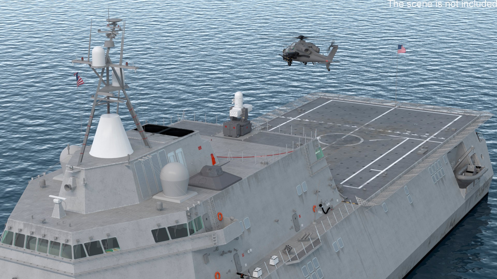 USS Independence LCS 2 with Combat Helicopter 3D model - TurboSquid 2136284