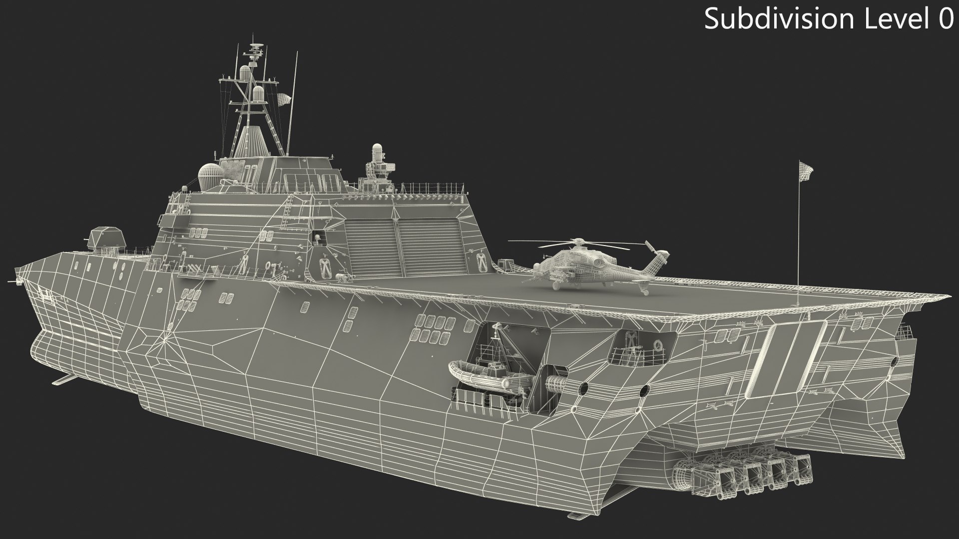 USS Independence LCS 2 with Combat Helicopter 3D model - TurboSquid 2136284
