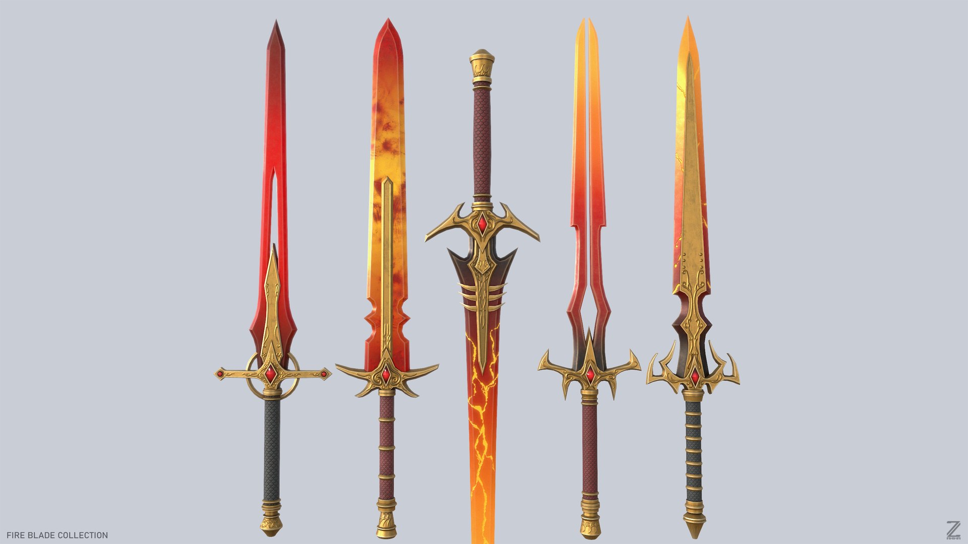3D Fire Blade Collection Model - TurboSquid 2248658