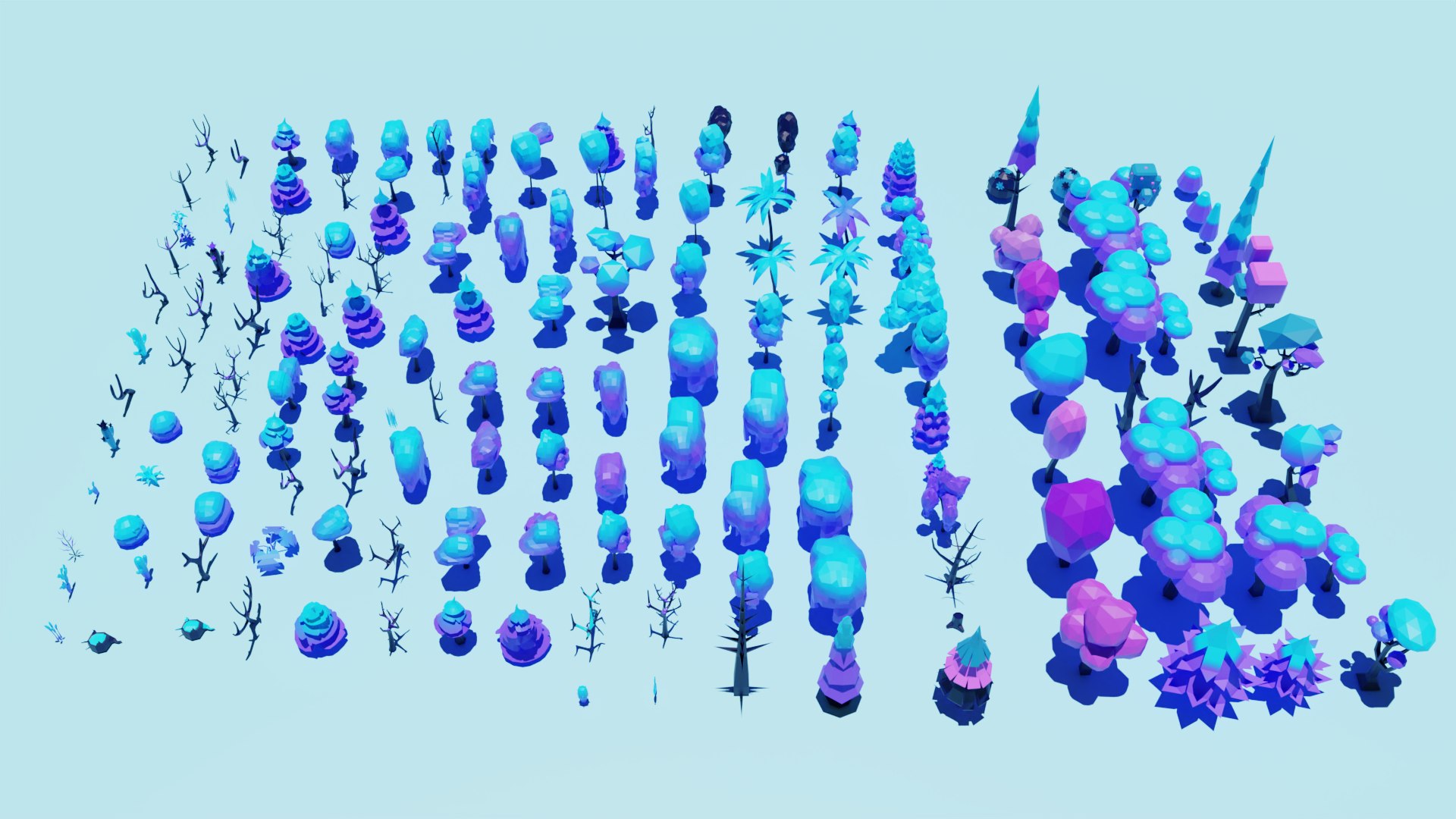 3D 165 Low Poly Tree Asset Pack Model - TurboSquid 1817743