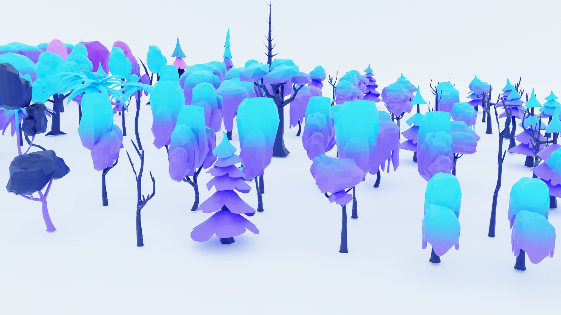 3D 165 Low Poly Tree Asset Pack Model - TurboSquid 1817743