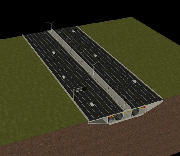 3d model highway cross section