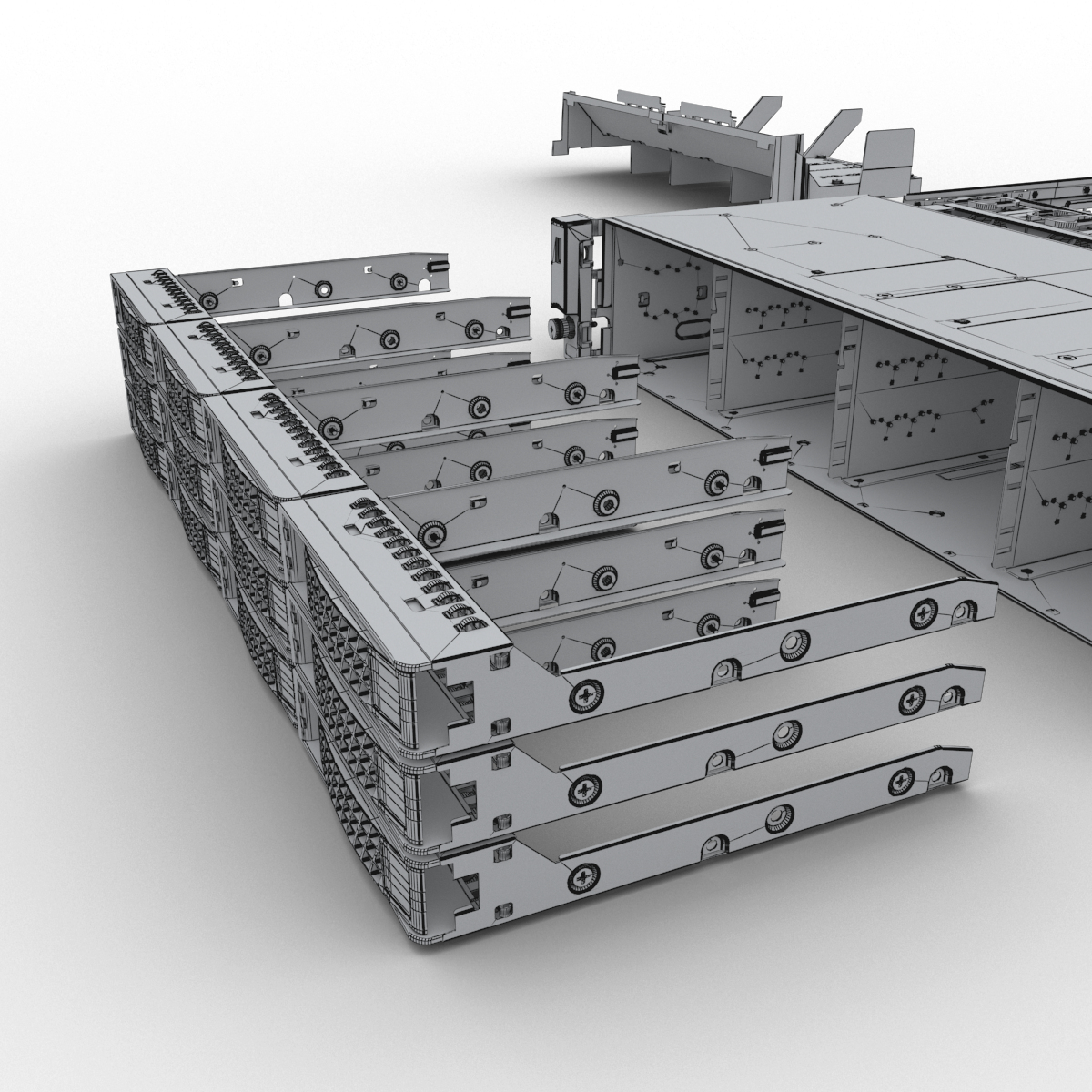 服务器机箱2U带板3D模型 - TurboSquid 1186836