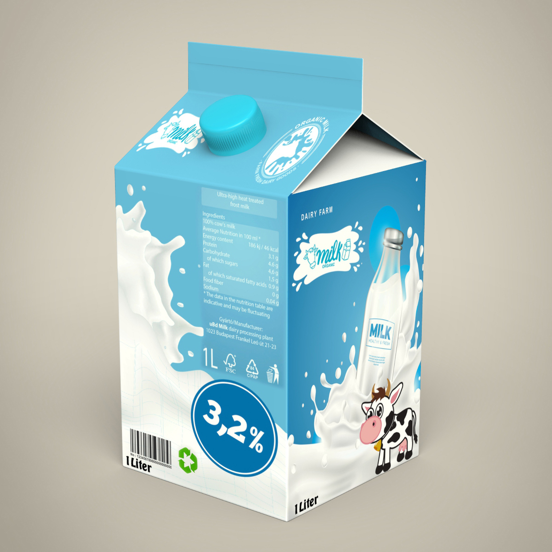 3D Milk Carton model - TurboSquid 1746472