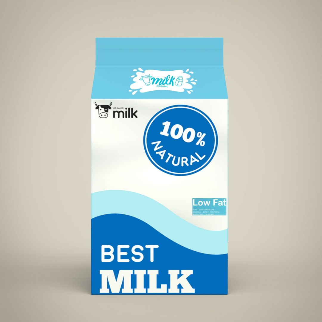 3D Milk Carton Model - TurboSquid 1746472