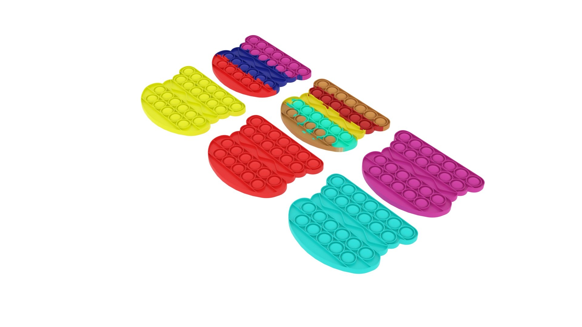 3D Burger Pop It Fidget Toys Set - TurboSquid 1792584