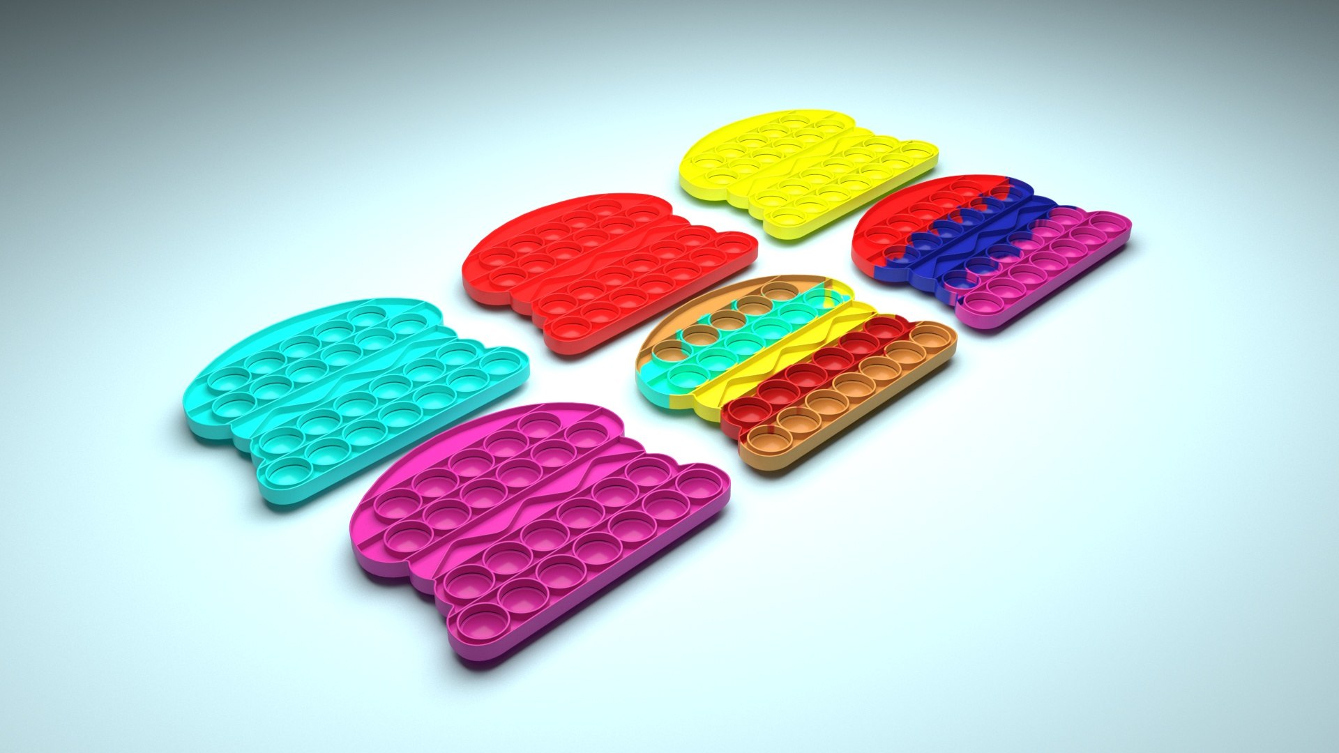 3D Burger Pop It Fidget Toys Set - TurboSquid 1792584