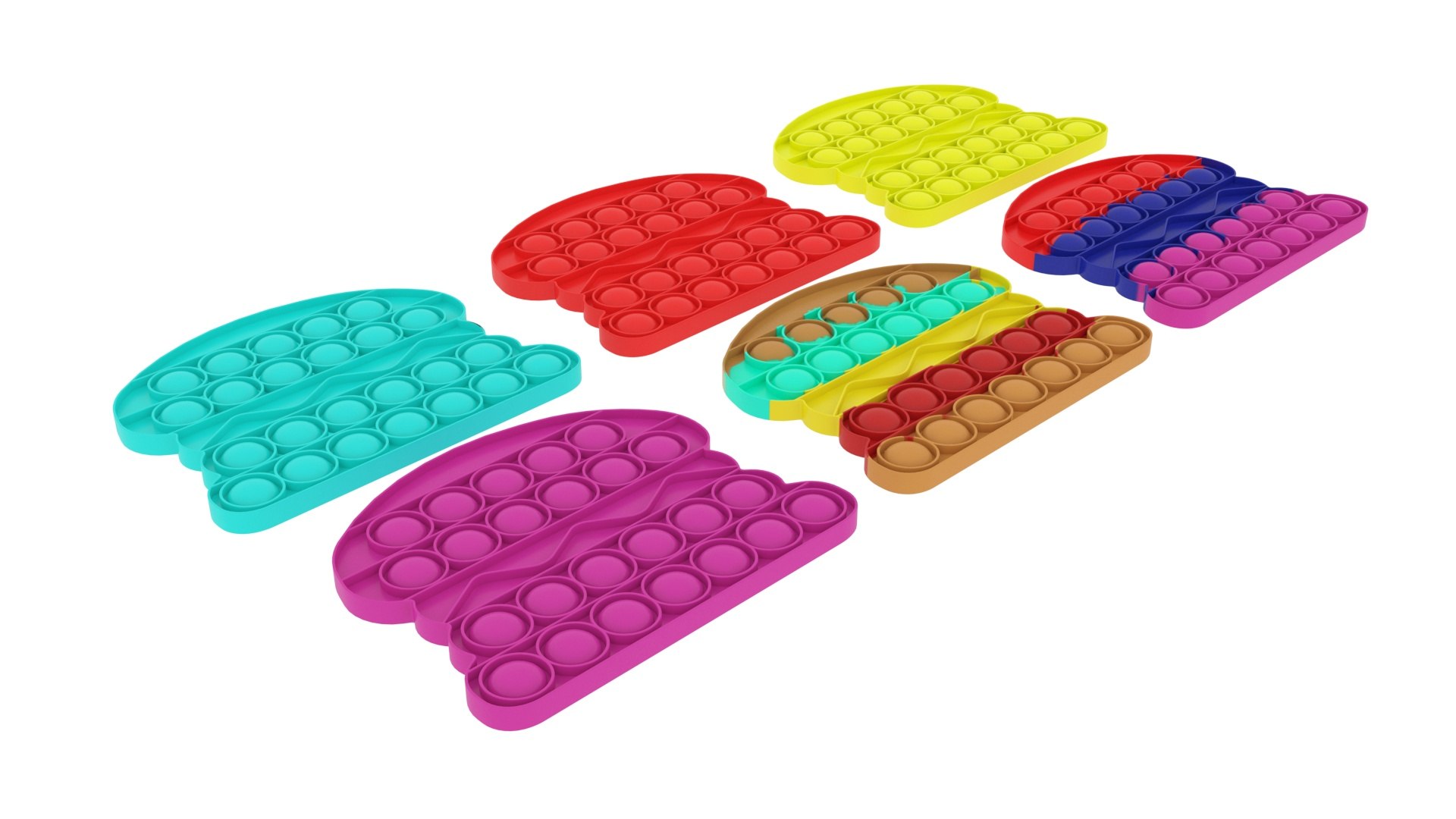 3D Burger Pop It Fidget Toys Set - TurboSquid 1792584