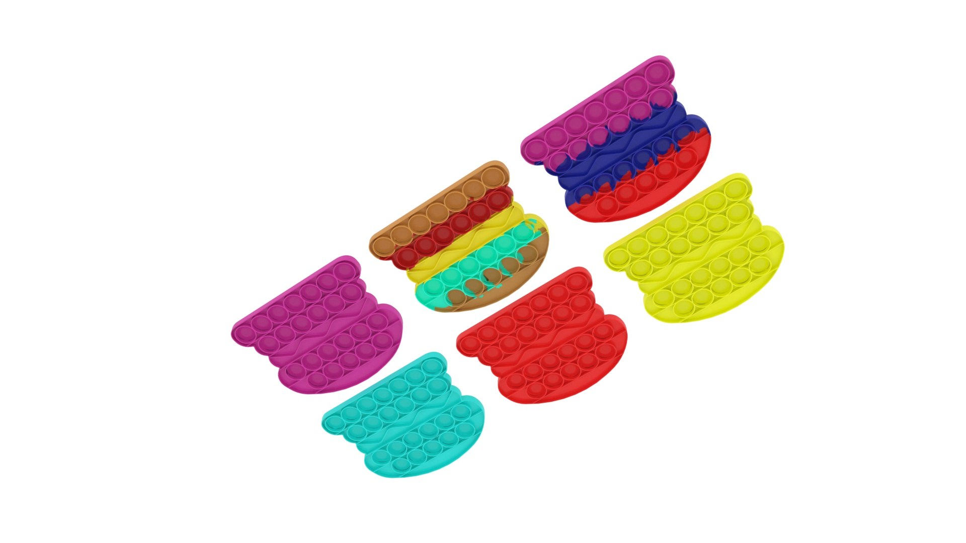 3D Burger Pop It Fidget Toys Set - TurboSquid 1792584