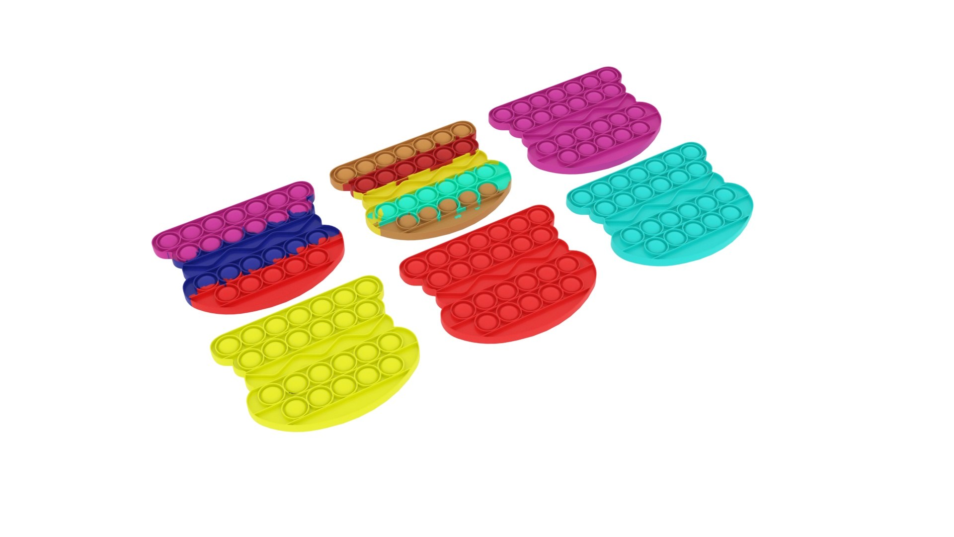 3D Burger Pop It Fidget Toys Set - TurboSquid 1792584