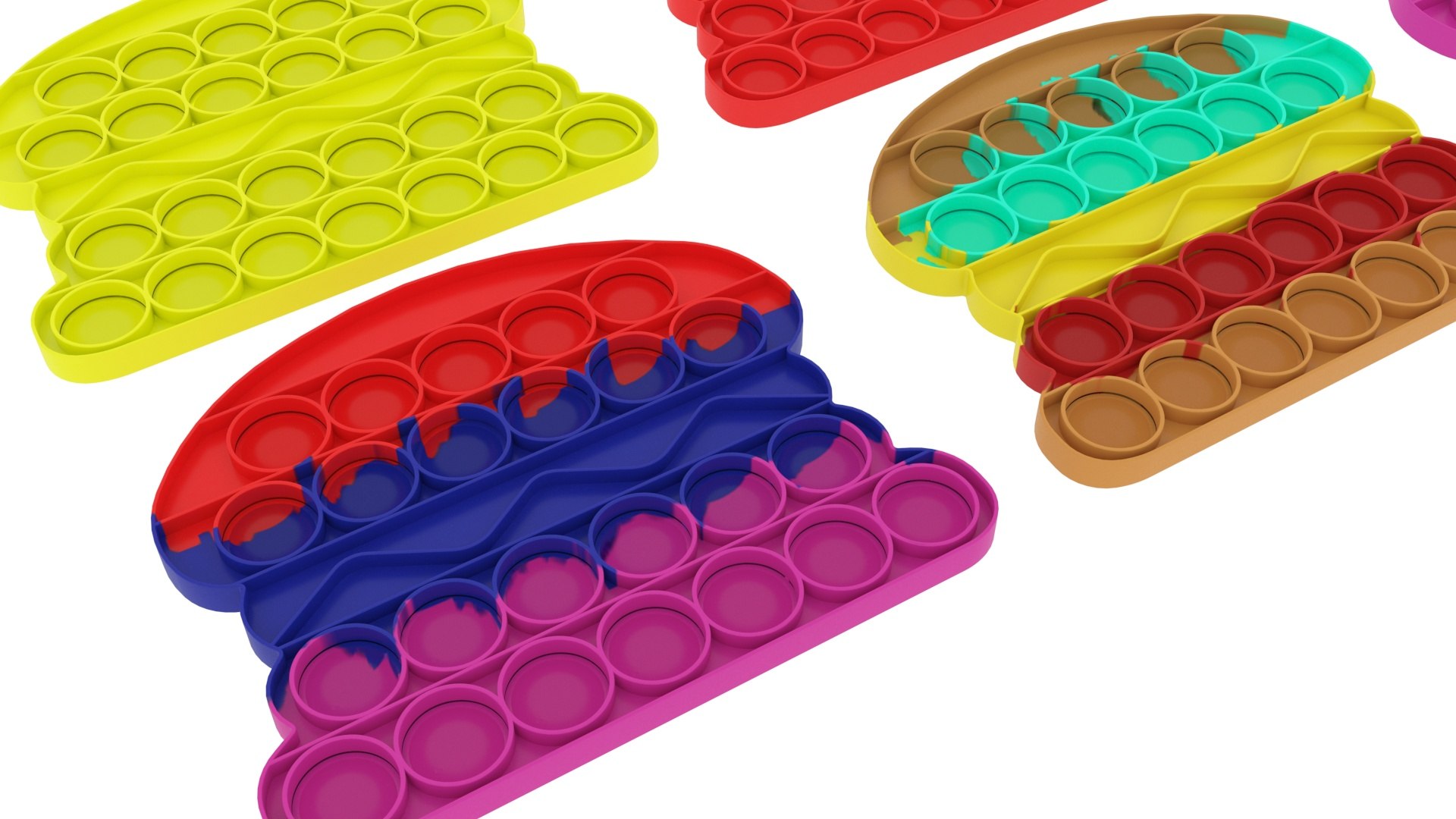 3D Burger Pop It Fidget Toys Set - TurboSquid 1792584