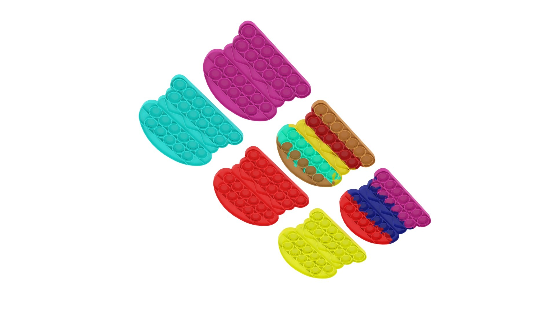 3D Burger Pop It Fidget Toys Set - TurboSquid 1792584