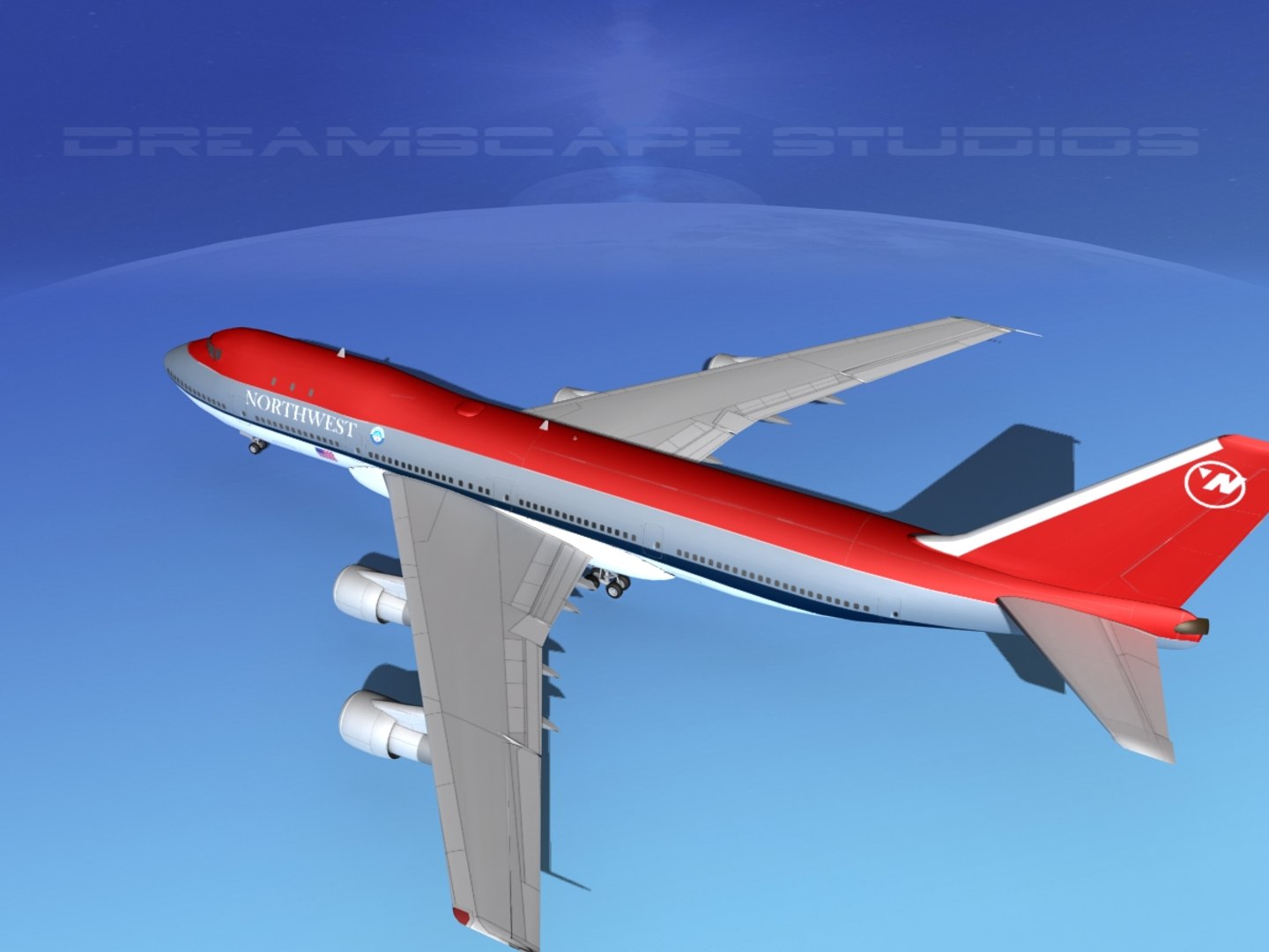 747-100 airline boeing 747 3d model