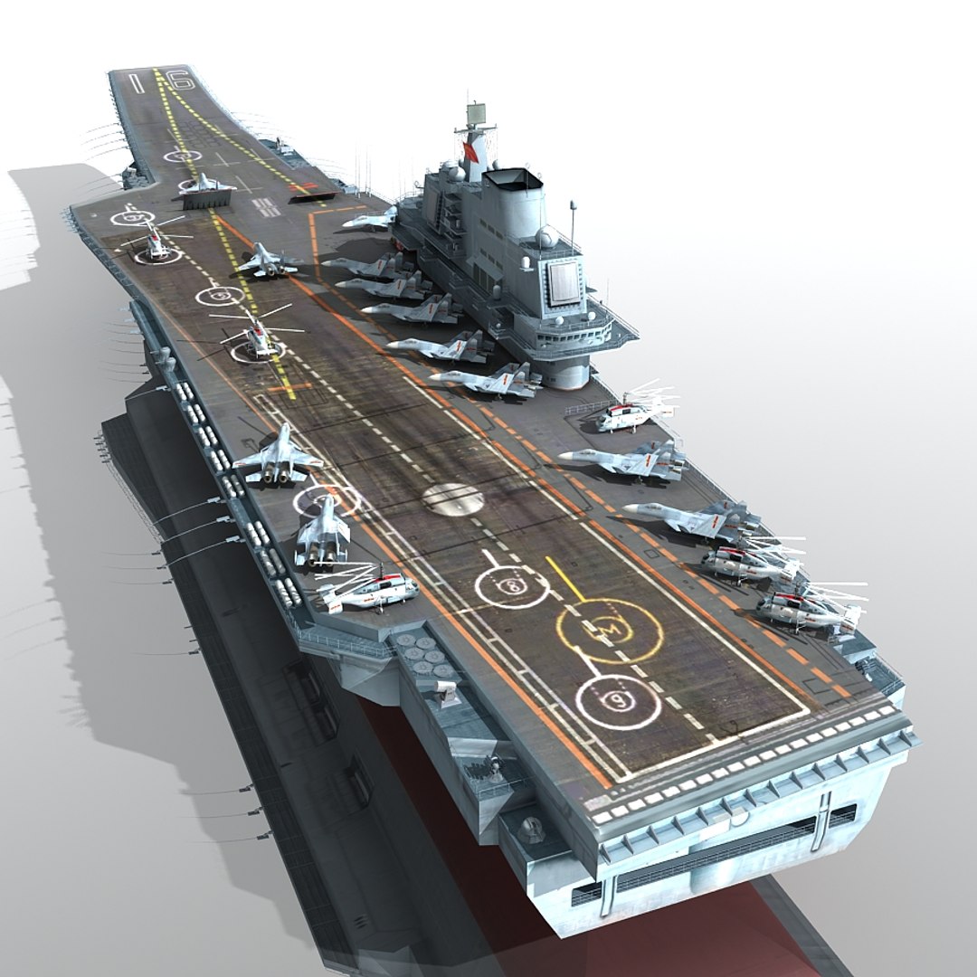 chinese aircraft carrier cv-16 3d max