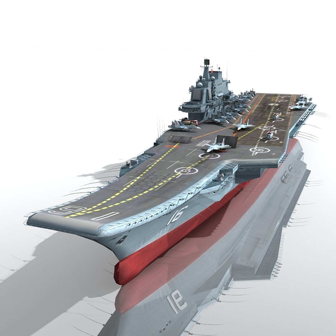 chinese aircraft carrier cv-16 3d max