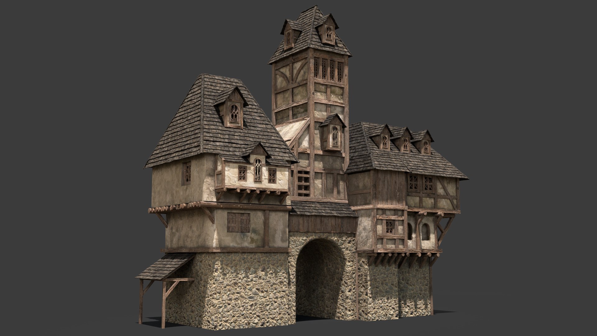 3D Medieval House 04 8K PBR Textures Model - TurboSquid 2278205