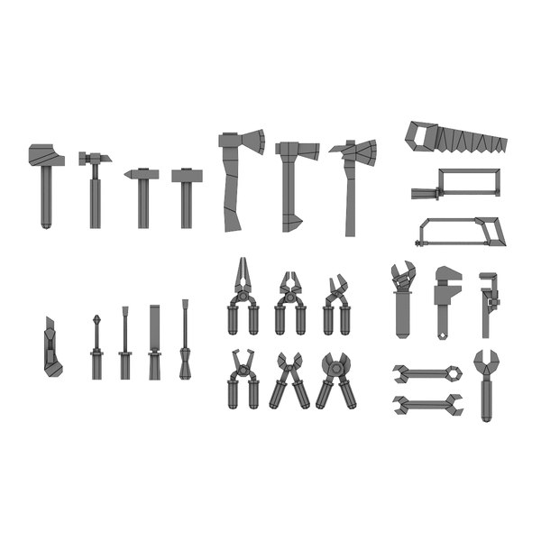 3D hand wrenchs pliers - TurboSquid 1290932