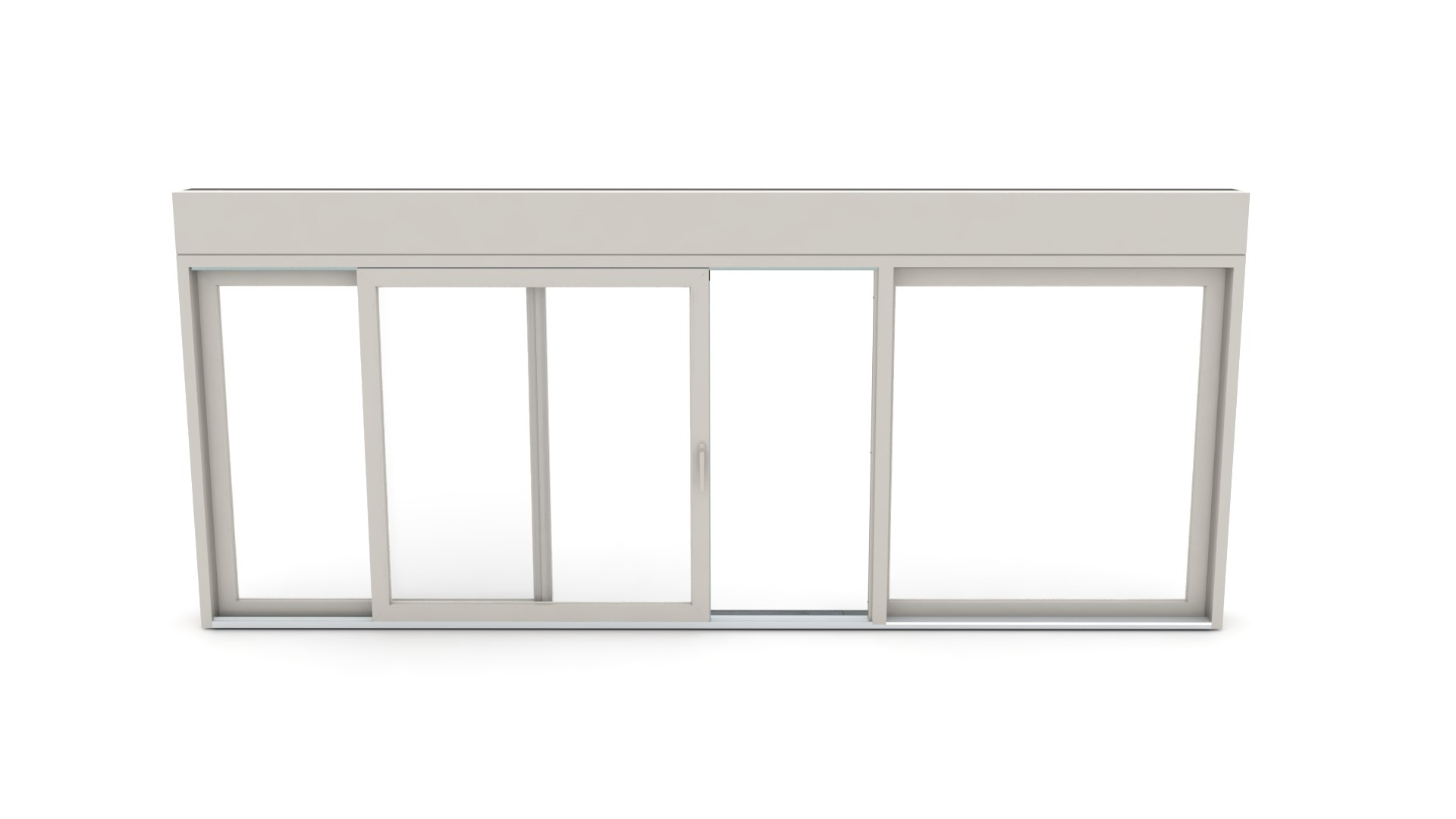 3D PVC Sliding Triple Bay Window - Full Wall Section Model - TurboSquid ...