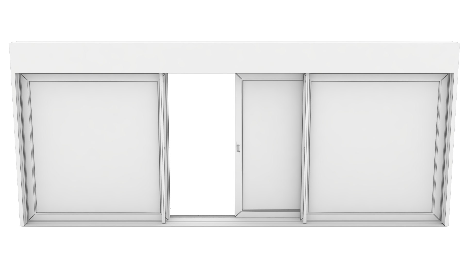 3D PVC Sliding Triple Bay Window - Full Wall Section Model - TurboSquid ...