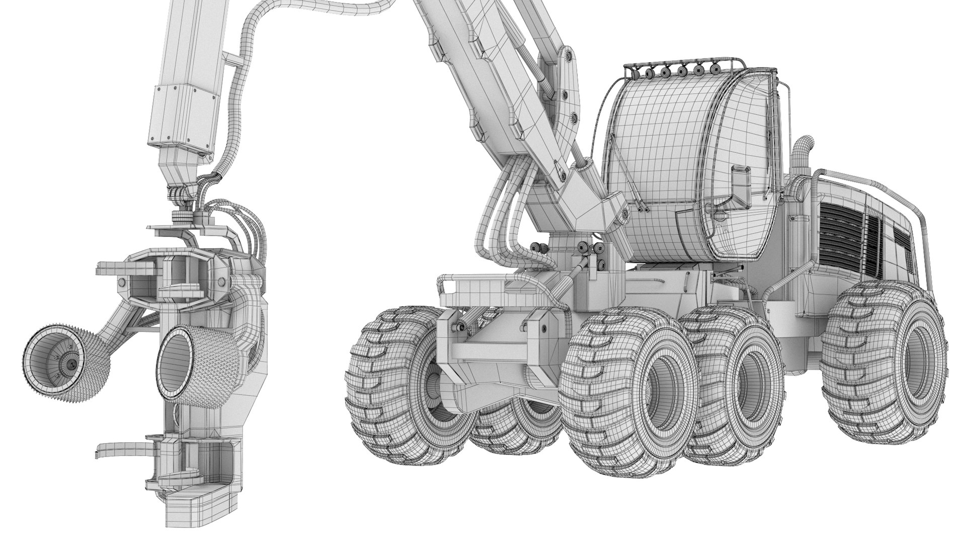 3D Forestry Harvester Model - TurboSquid 2287007