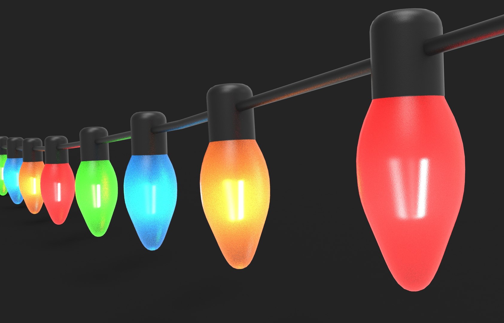 Stringed Lights 3D Model Model - TurboSquid 2362041