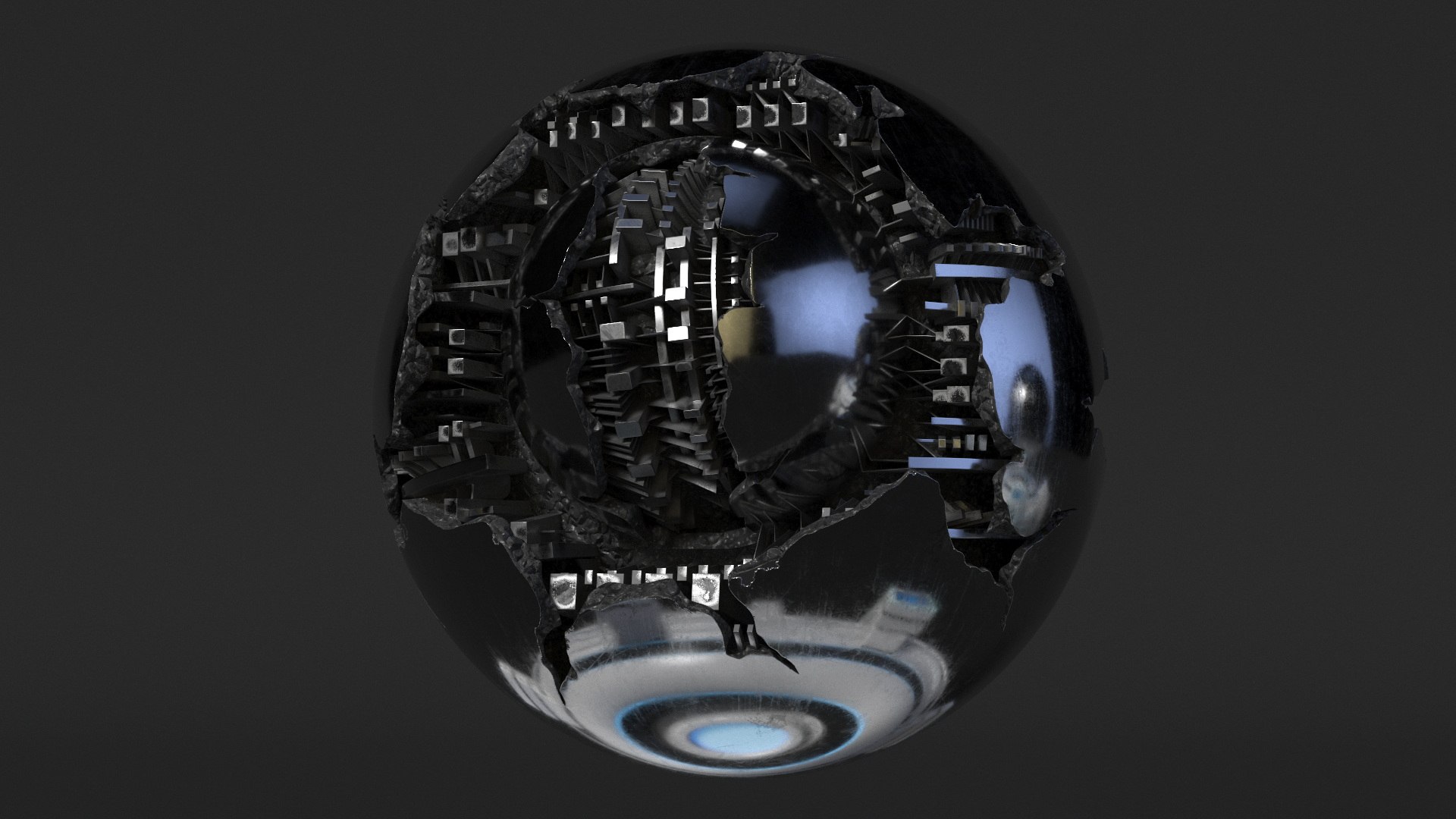 Futuristic Archive Sphere On Holographic Base 3D Model - TurboSquid 2371556