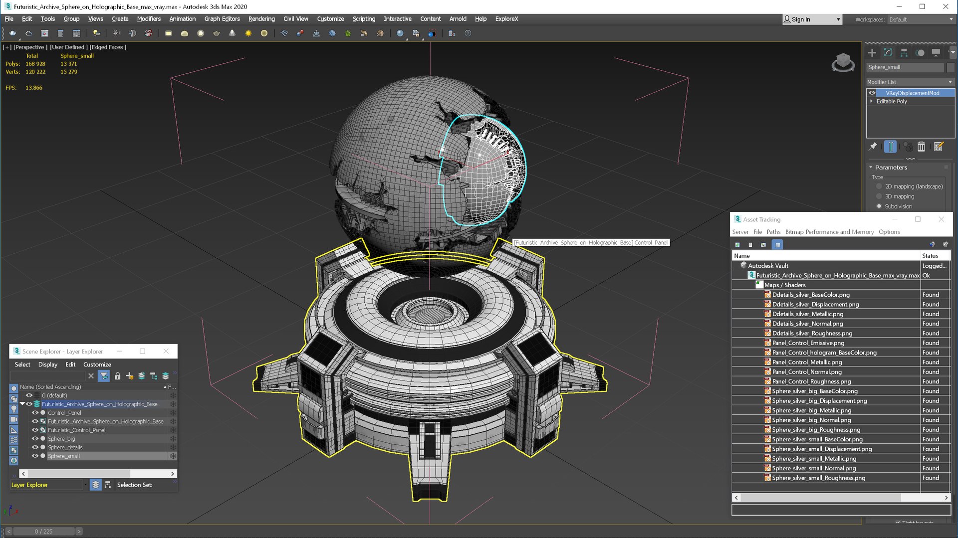 Futuristic Archive Sphere On Holographic Base 3D Model - TurboSquid 2371556