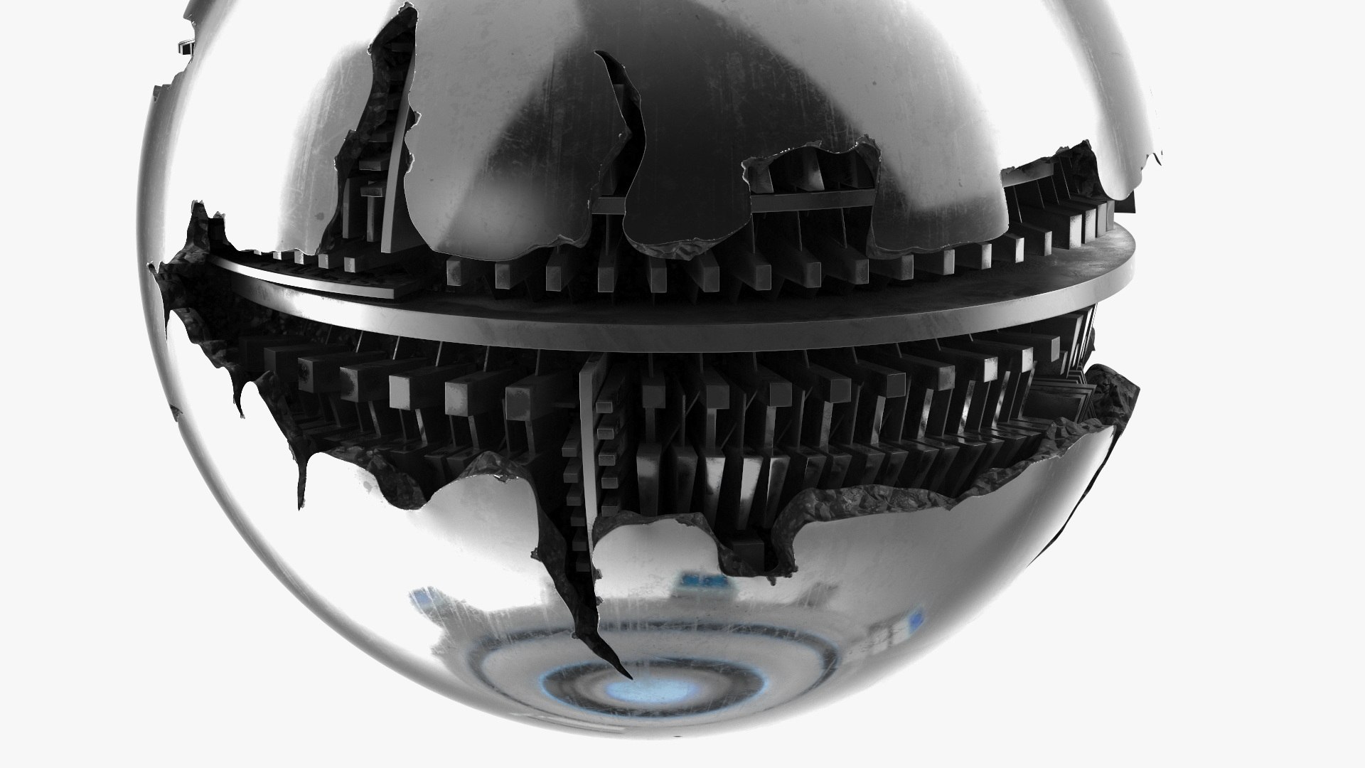 Futuristic Archive Sphere On Holographic Base 3D Model - TurboSquid 2371556