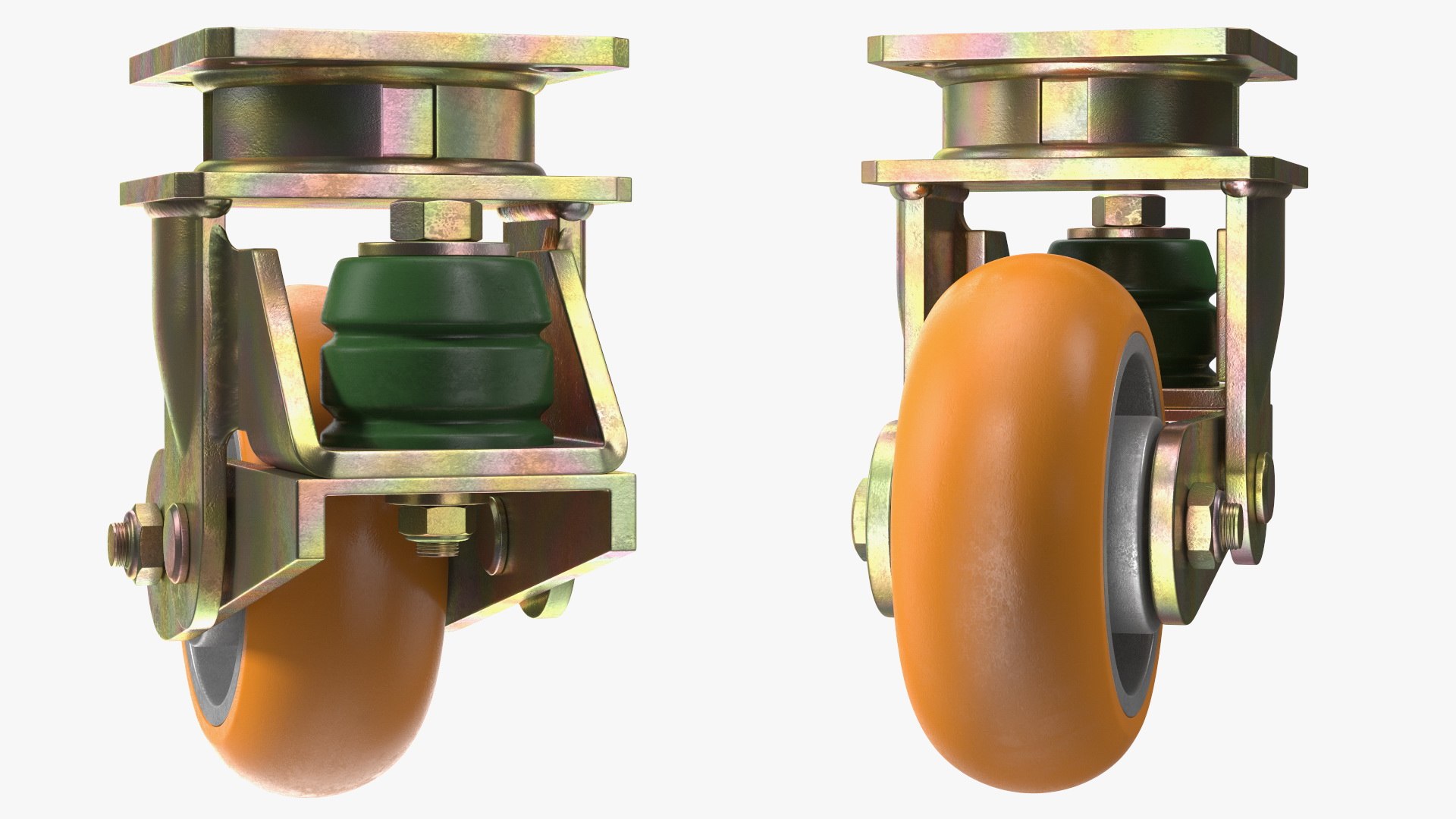 3D Poly Spring Loaded Swivel Castor model - TurboSquid 1787990