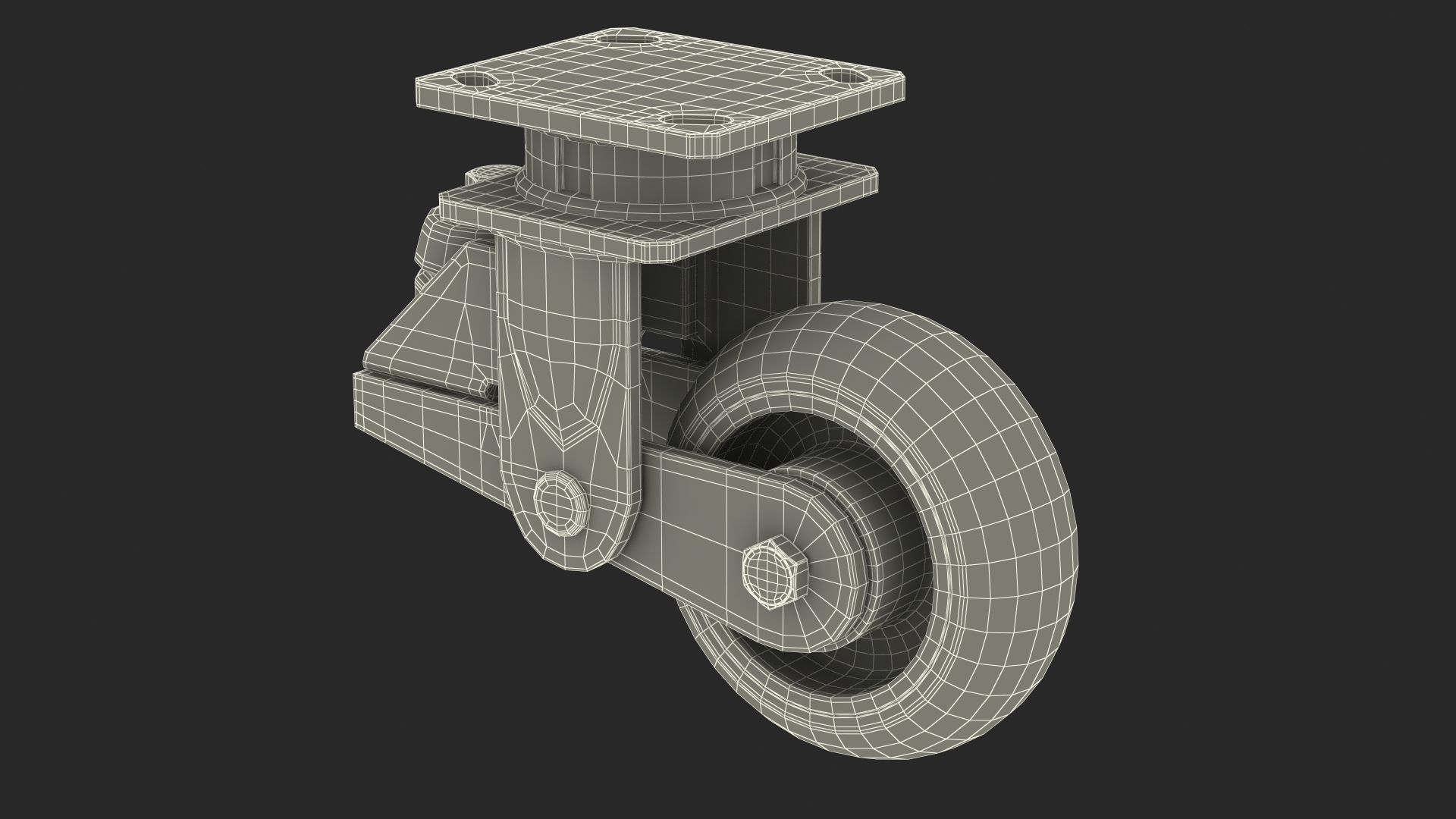 3D Poly Spring Loaded Swivel Castor model - TurboSquid 1787990