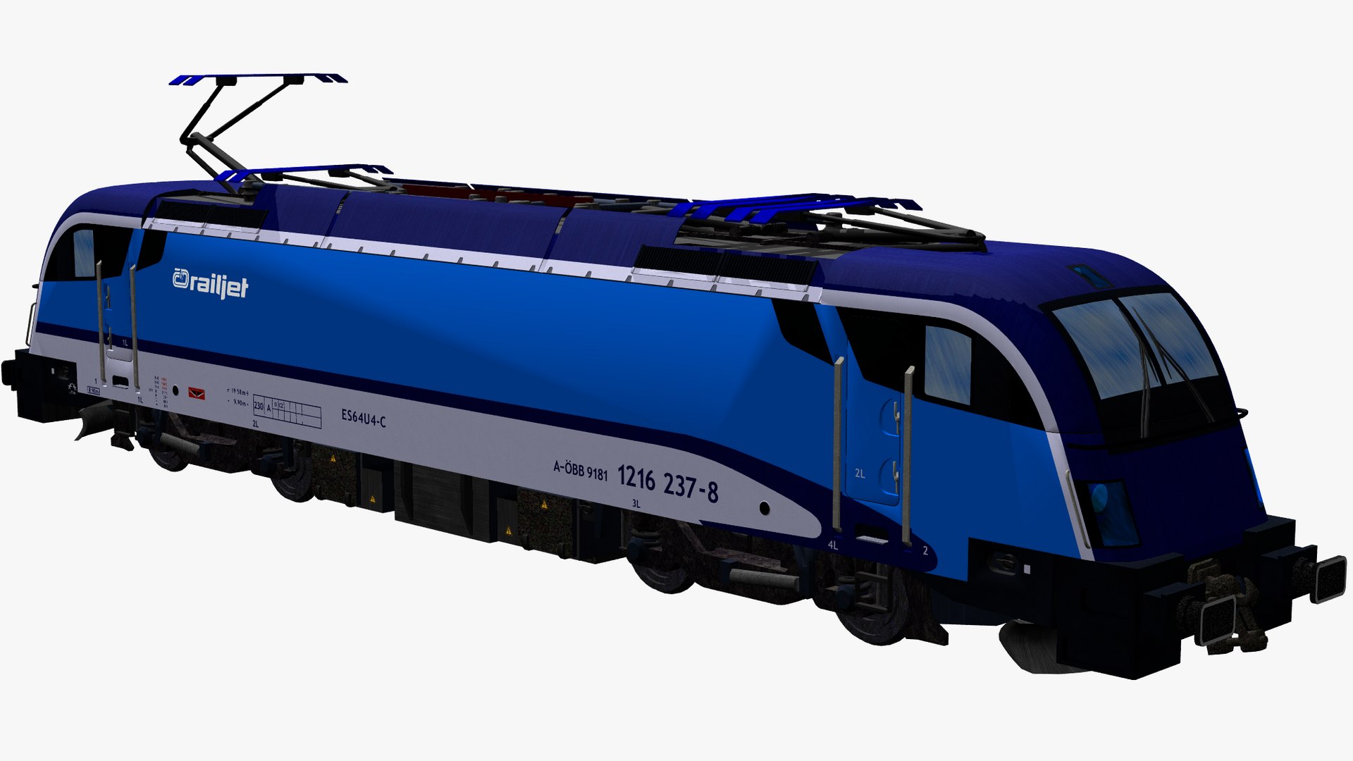 Taurus Class 1216 Railjet Es64u4-c Electric Locomotive 3D - TurboSquid ...
