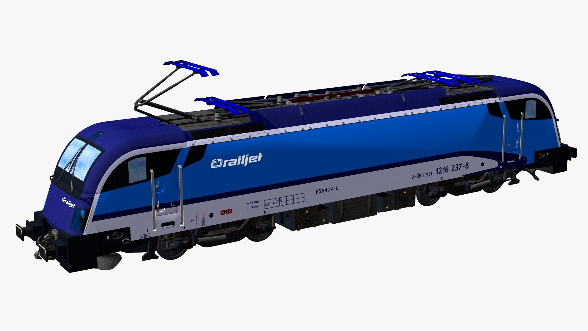 Taurus Class 1216 Railjet Es64u4-c Electric Locomotive 3D - TurboSquid ...