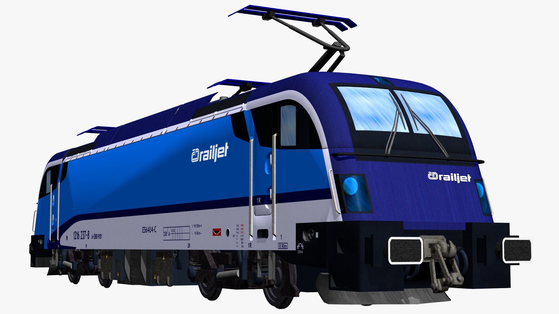 Taurus Class 1216 Railjet Es64u4-c Electric Locomotive 3D - TurboSquid ...