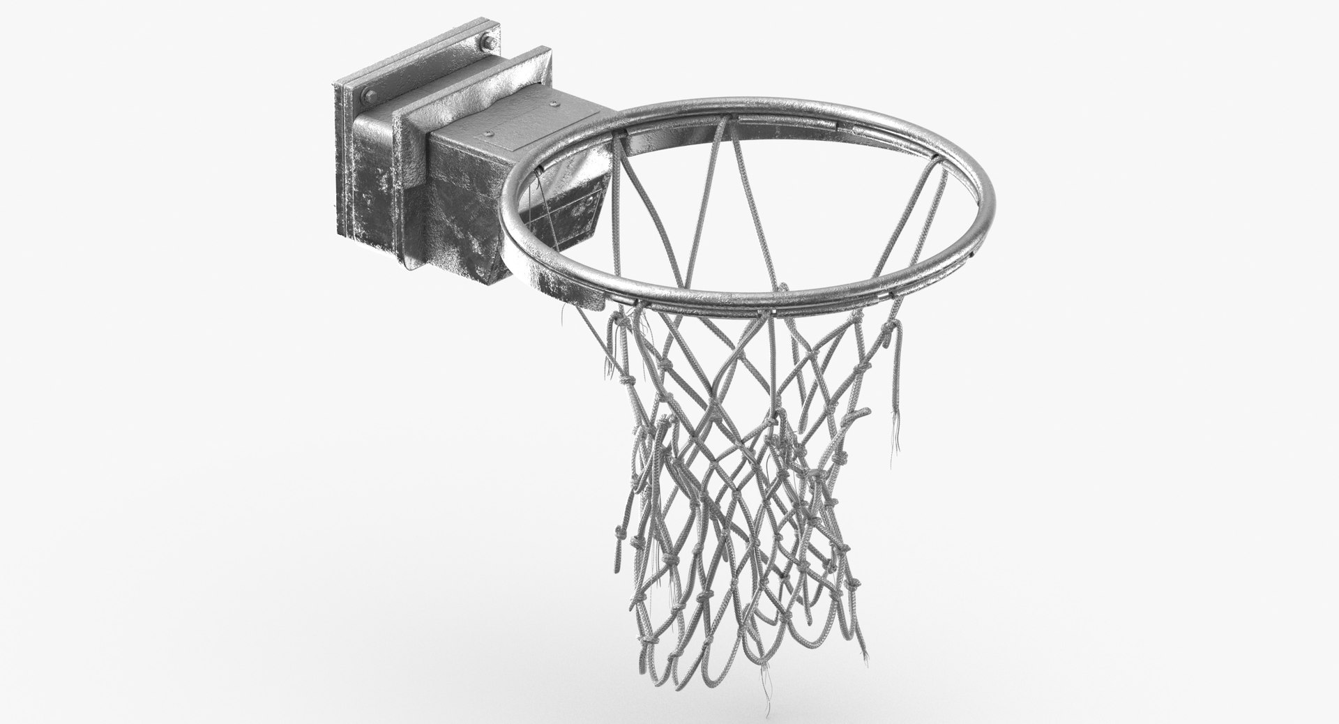 3D basketball net ripped silver model - TurboSquid 1503287