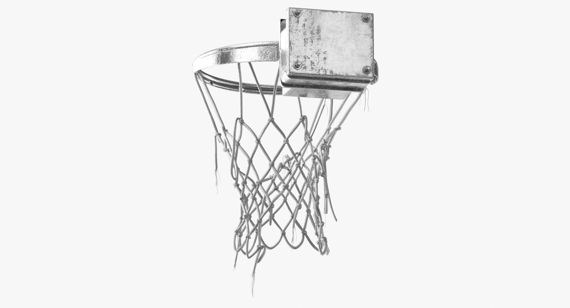 3D basketball net ripped silver model - TurboSquid 1503287