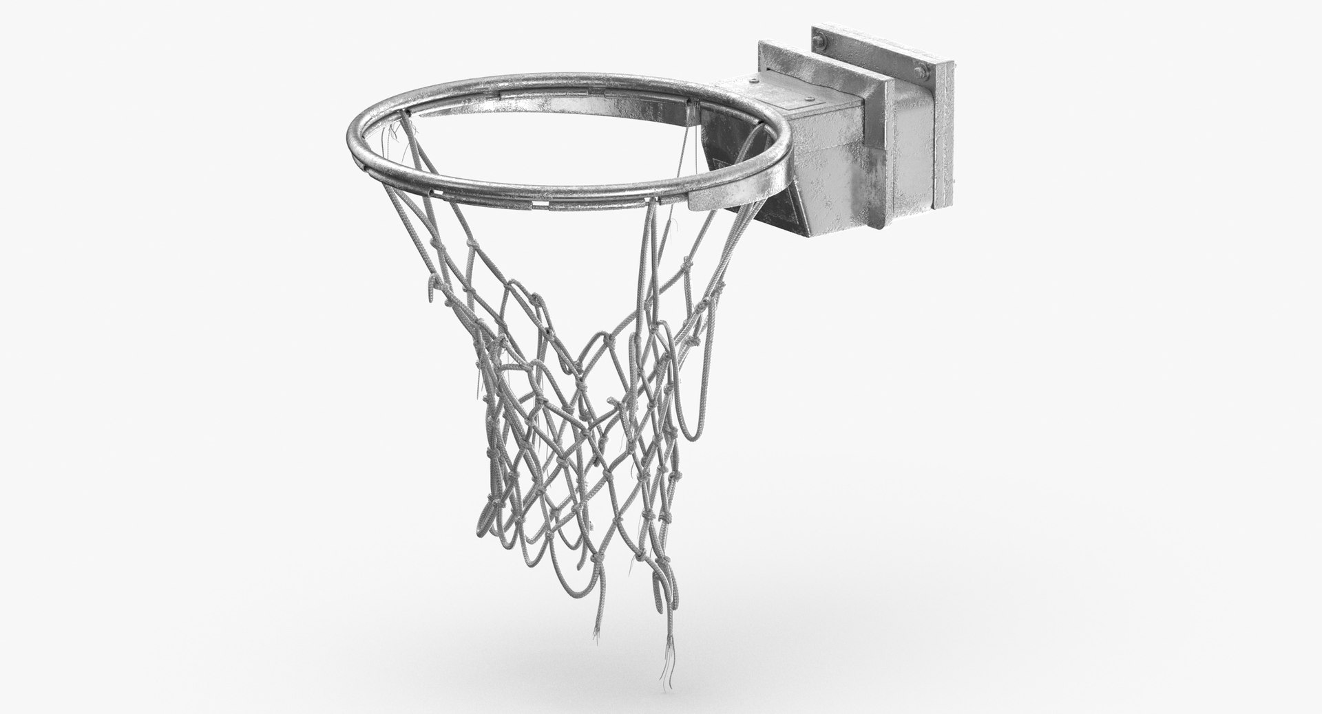 3D basketball net ripped silver model - TurboSquid 1503287