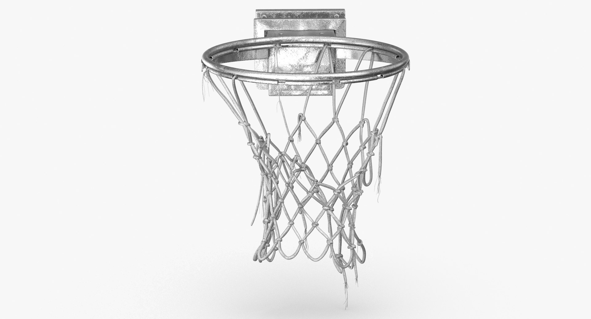 3D basketball net ripped silver model - TurboSquid 1503287