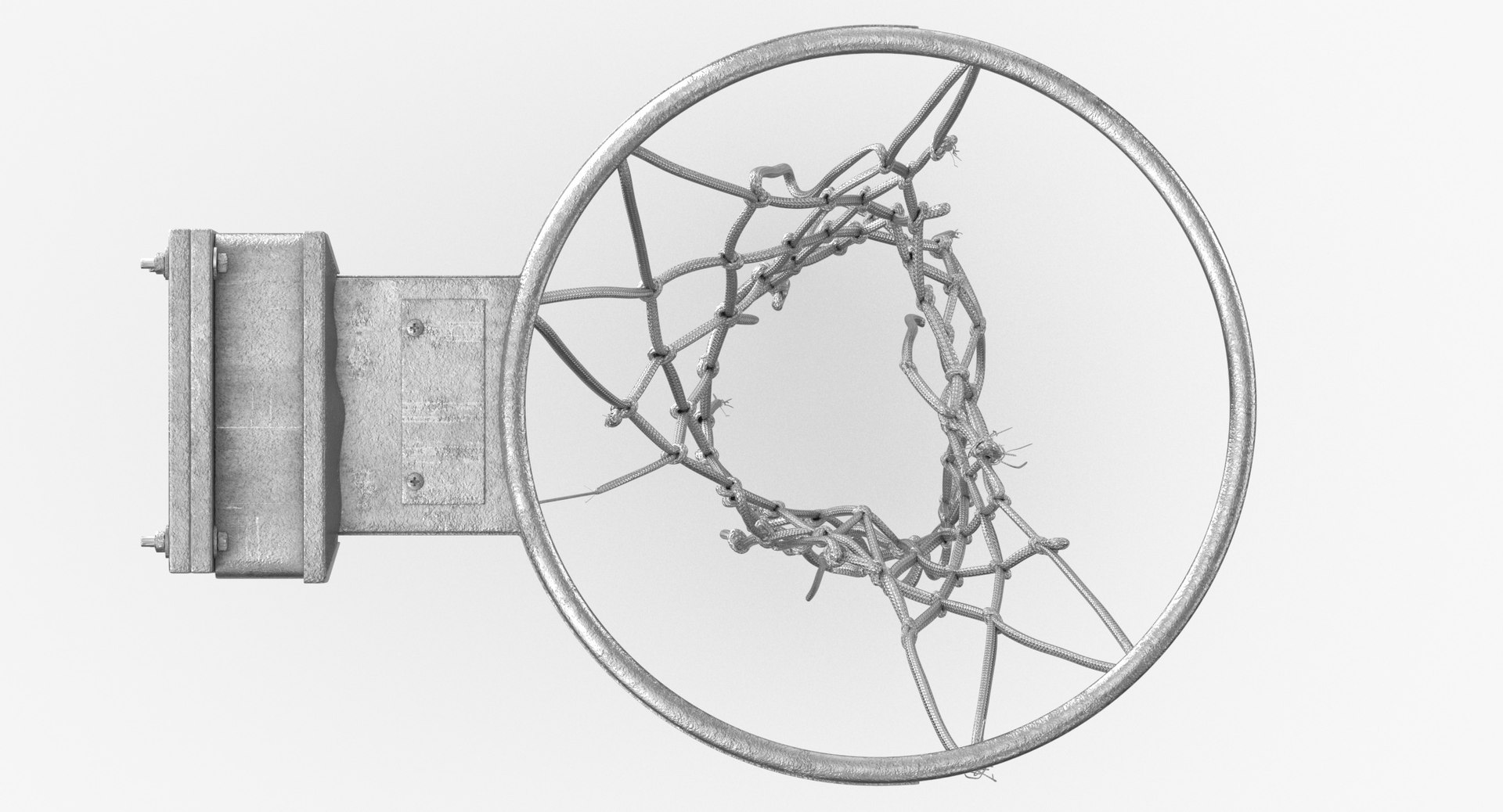 3D basketball net ripped silver model - TurboSquid 1503287