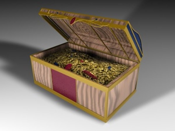 3d chest pirate treasure jewels