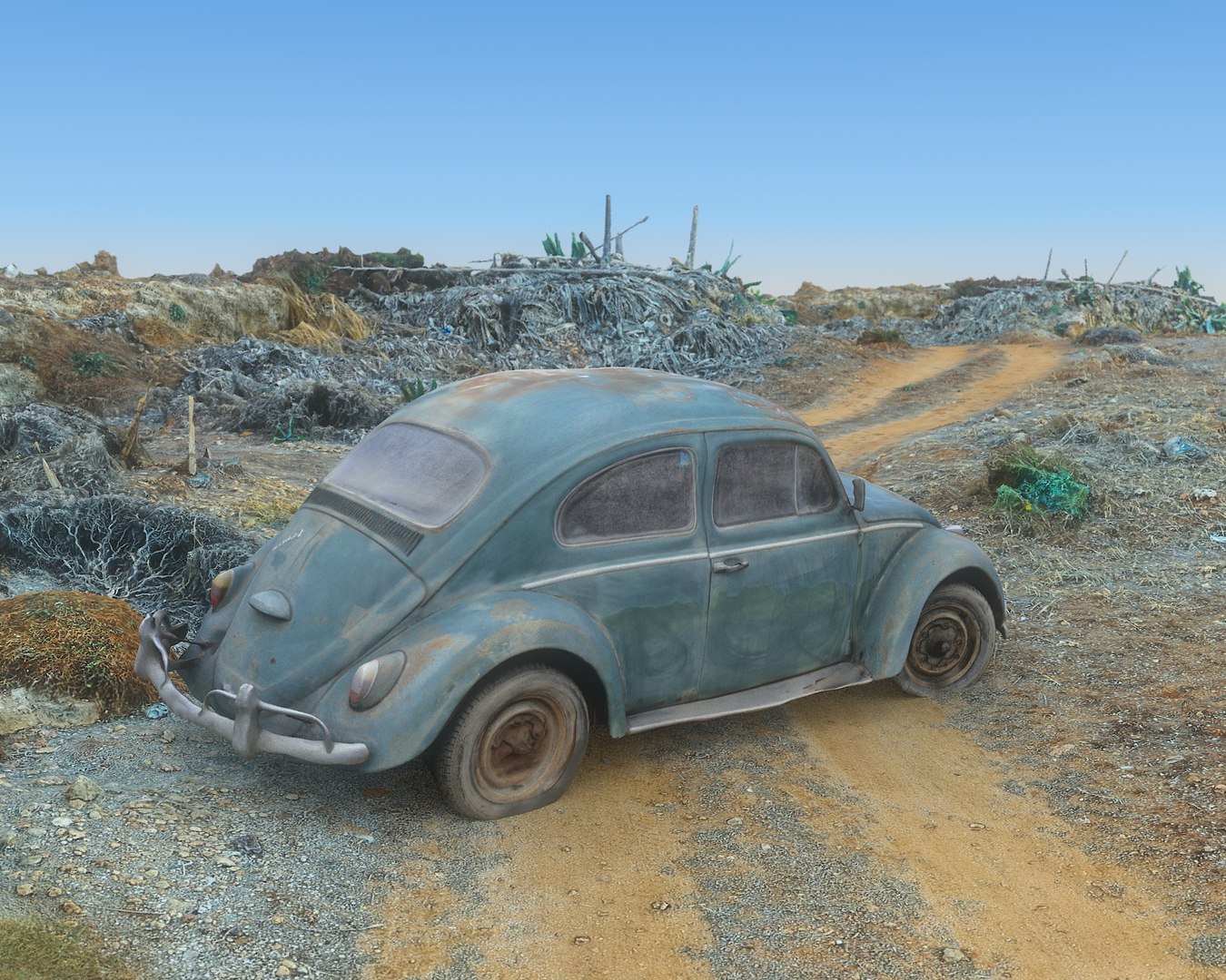3D Abandoned Car Wreck model - TurboSquid 1975216