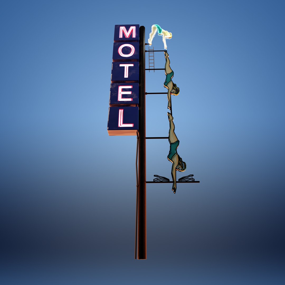 3D Neon Motel Sign - Animated - TurboSquid 1772522